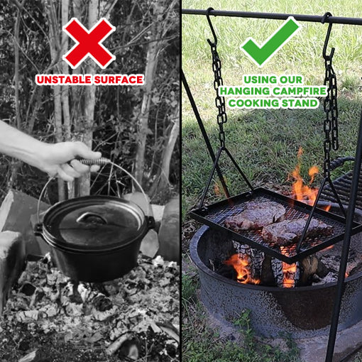 FastConvenient | Hanging Campfire Cooking Stand ~ fastconvenient